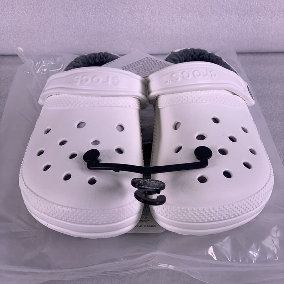 CROCS | Shoes | Crocs Classic Lined White Grey Clogs 2359 | Poshmark